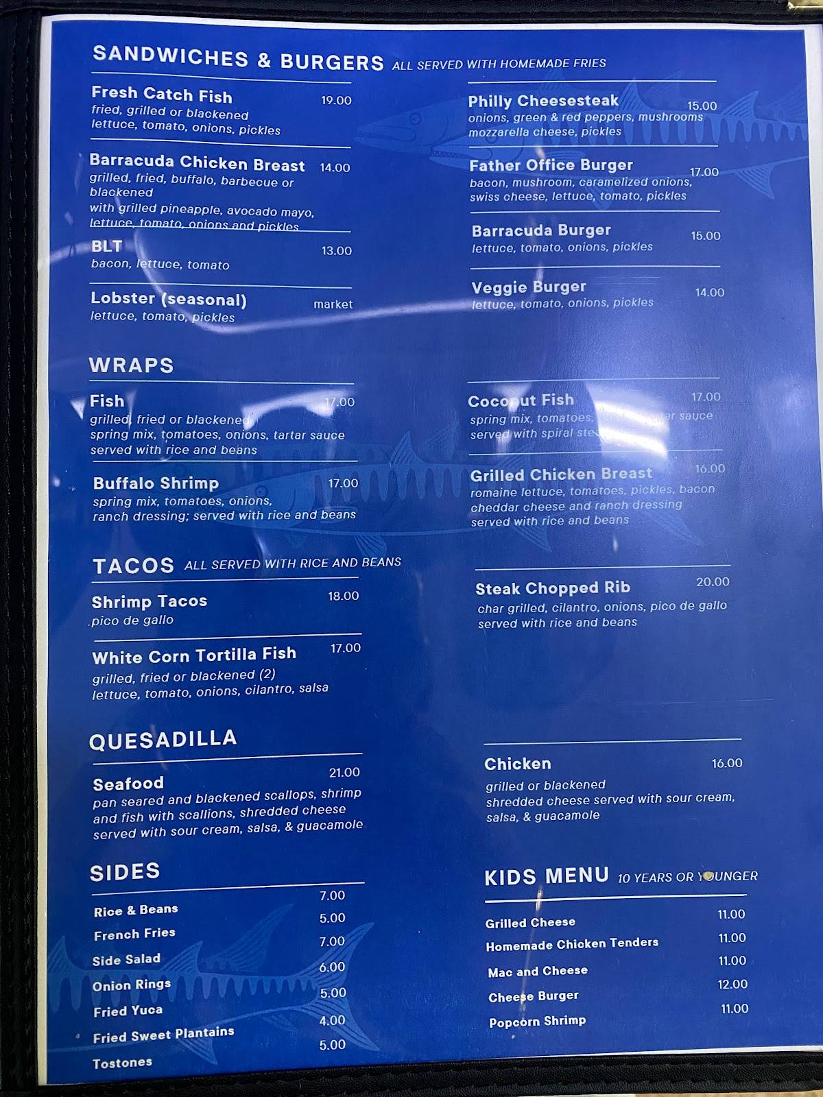 Menu at Barracuda Grill, Marathon