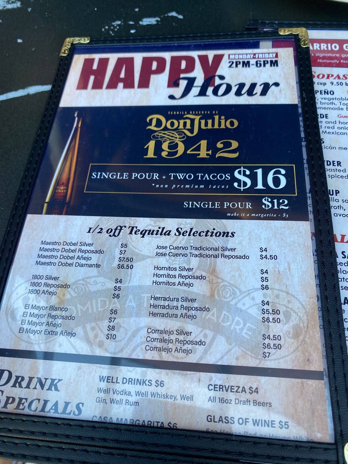 Menu at Barrio Queen, Tempe