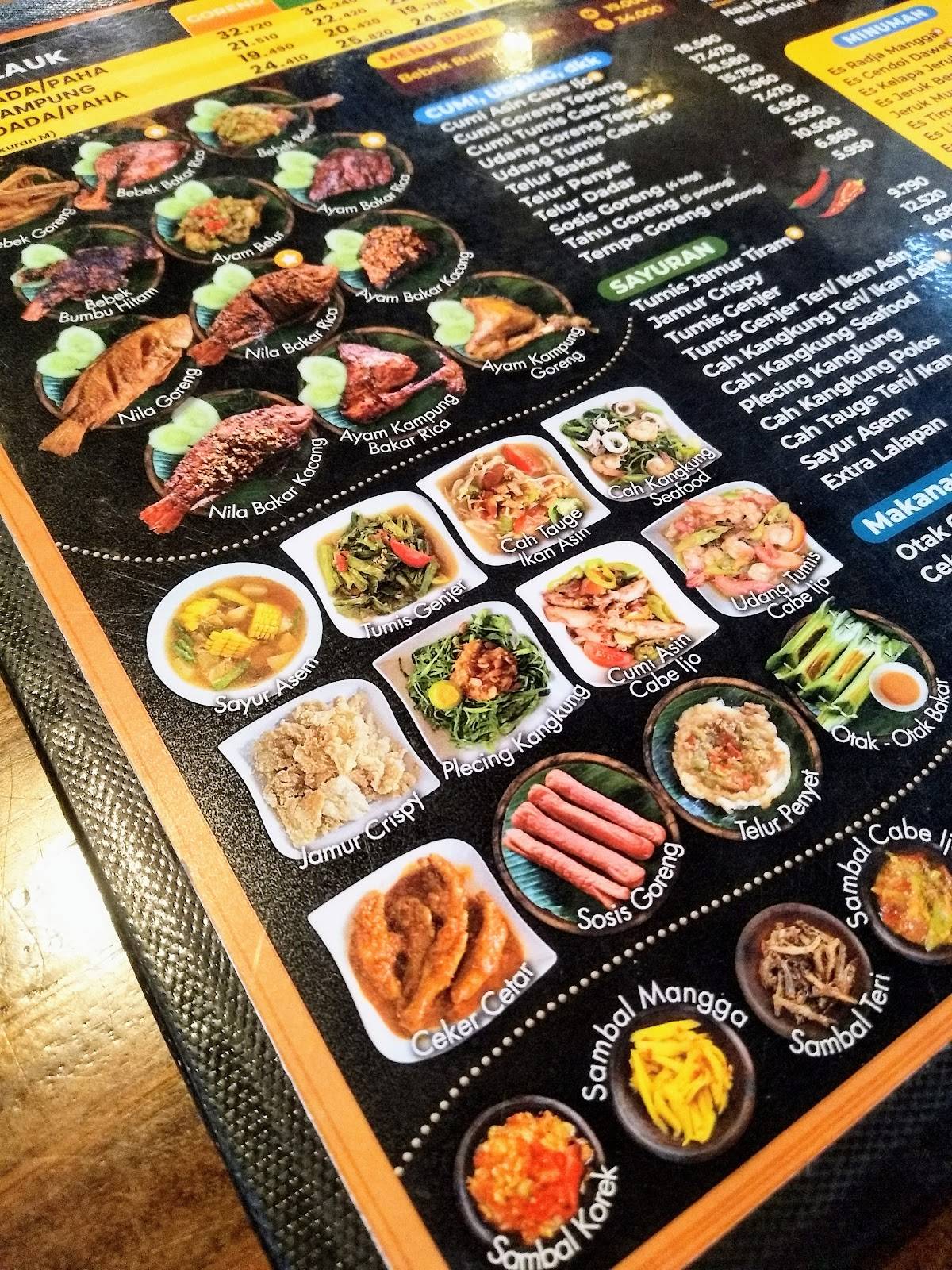 Carta del restaurante Bebek Boedjang Merdeka, Pontianak