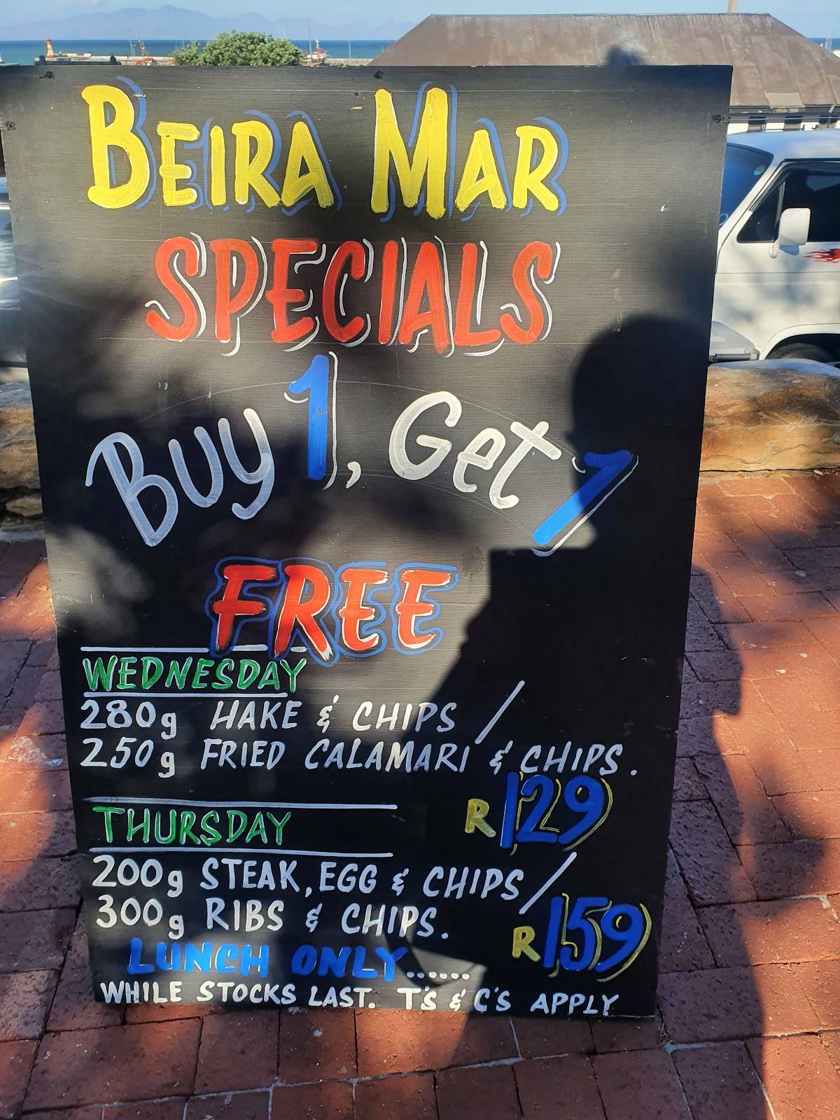Menu at Beira Mar Portuguese Restaurant, Cape Town