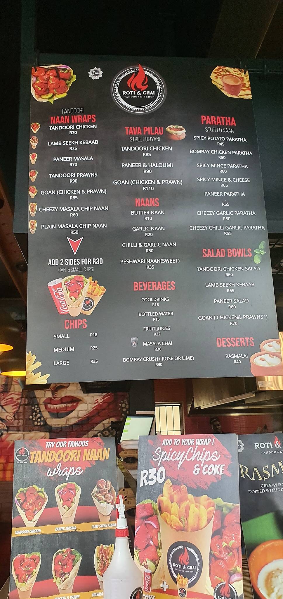 Menu at ROTI & CHAI FLORIDA RD restaurant, Durban, Shop 5 Florida Exchange