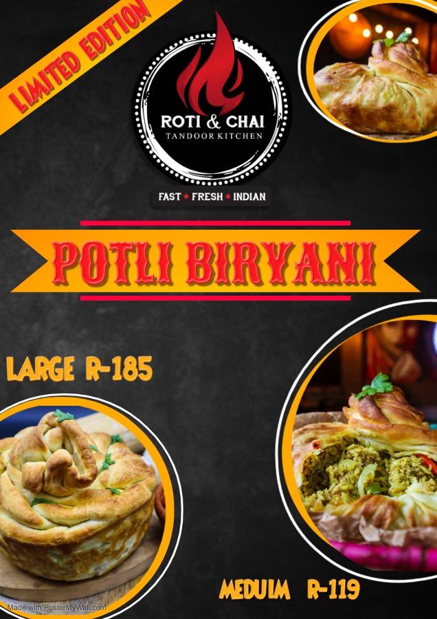 Menu at ROTI & CHAI FLORIDA RD restaurant, Durban, Shop 5 Florida Exchange