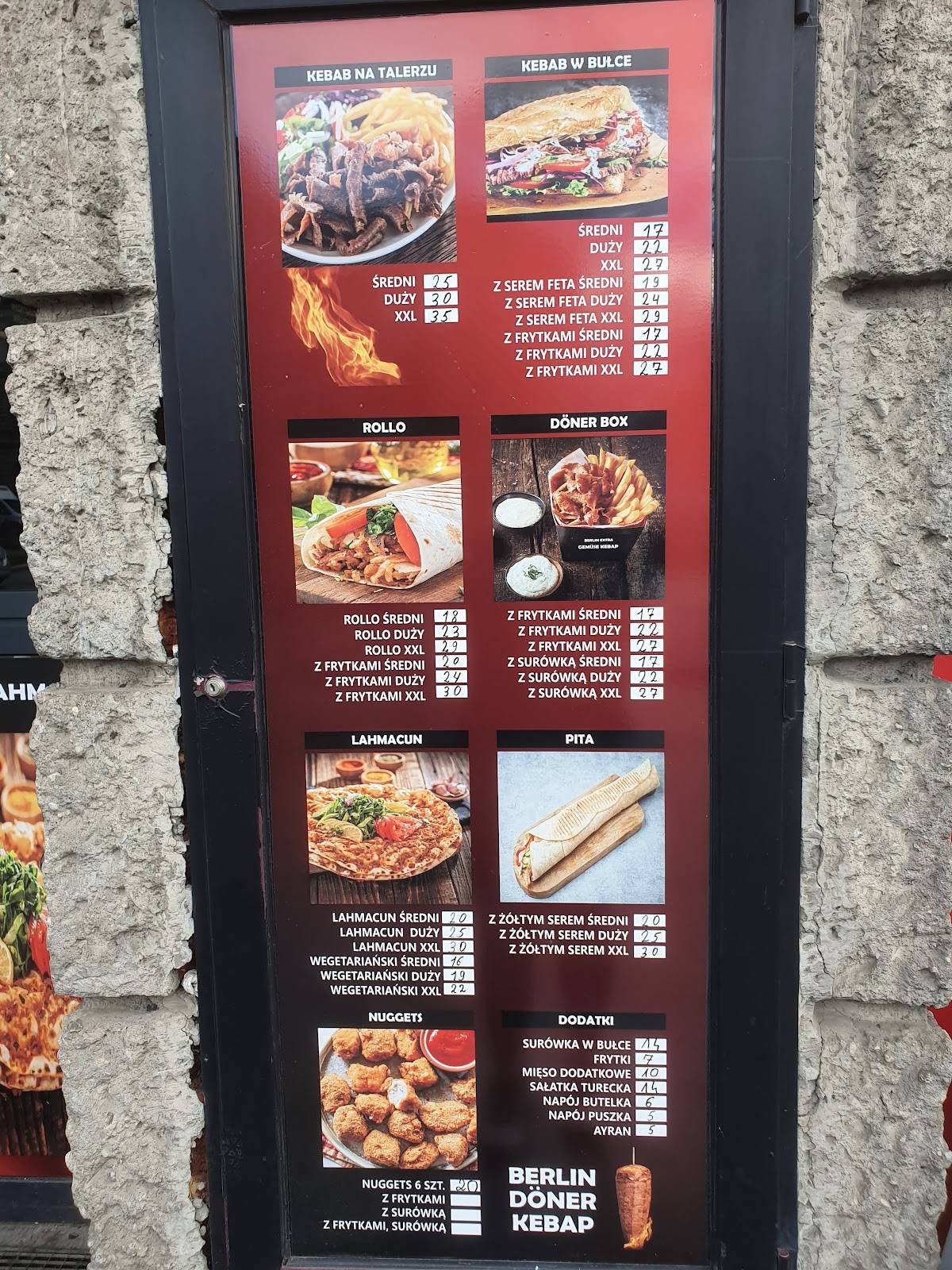 Carta del restaurante Berlin doner de-tat, Szczecin