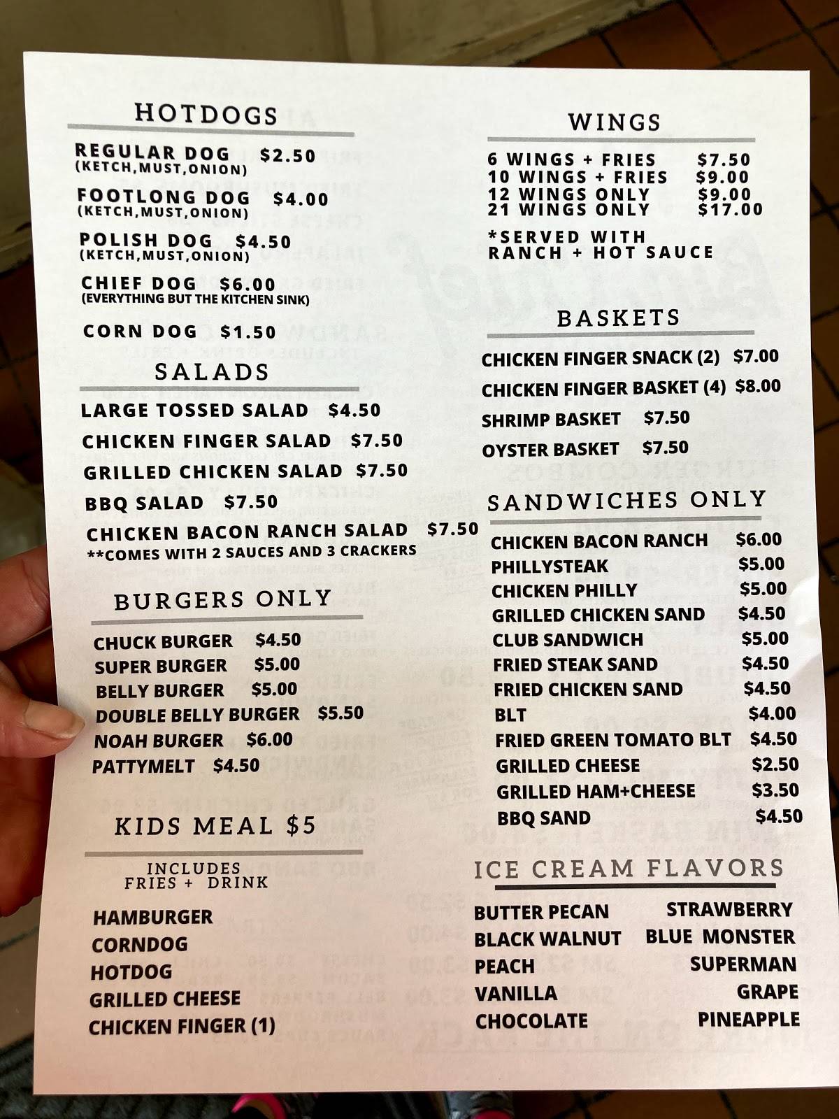 Menu at Big Chief Drive-In fast food, Glencoe