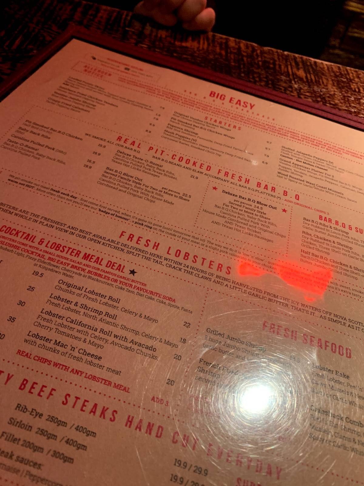 Menu at Big Easy Restaurant - Kings Road, Chelsea, London, 332-334 King ...