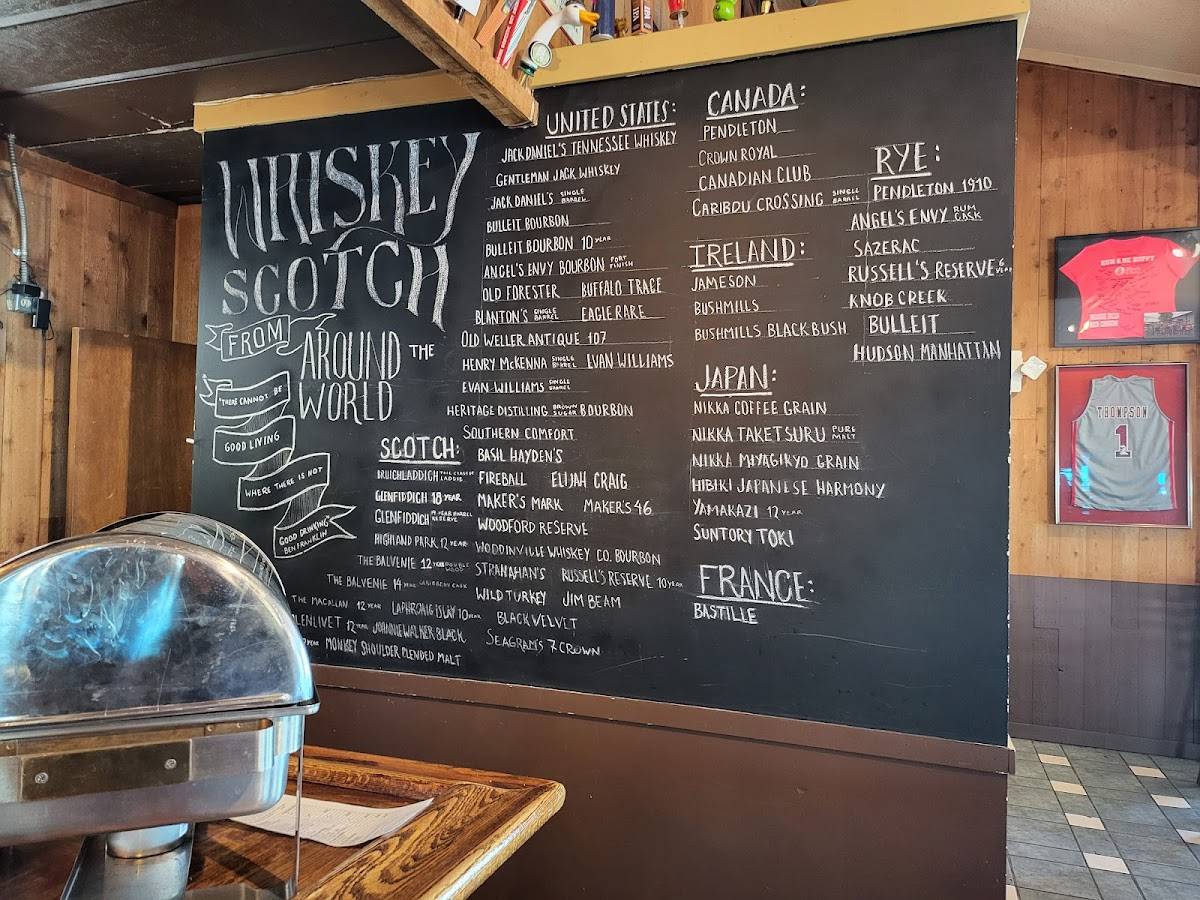 Menu at Birch and Barley, Pullman