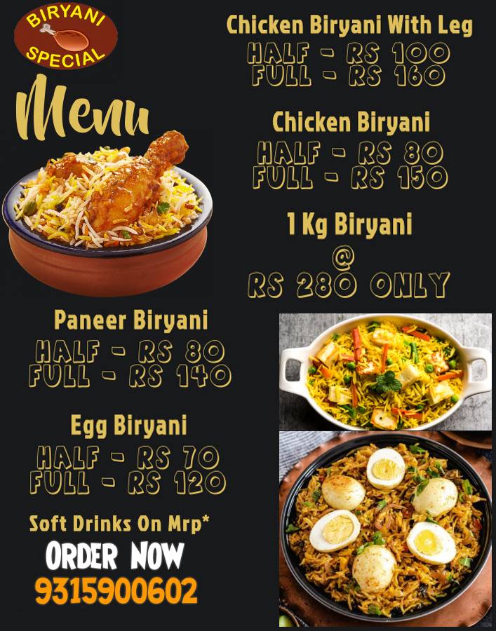 Menu at Biryani Special, Faridabad
