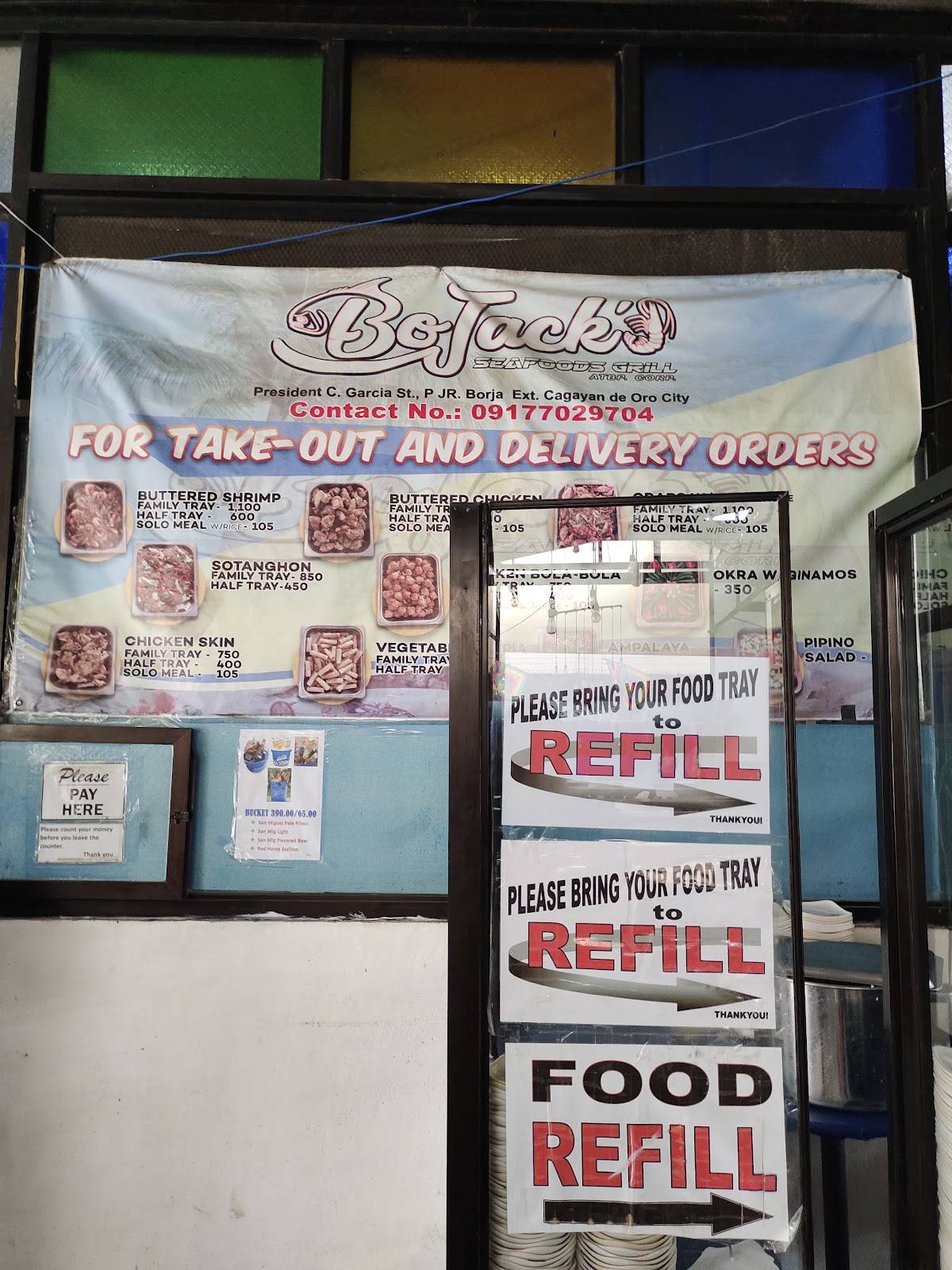 Menu at BoJack's Seafood Grill restaurant, Cagayan de Oro