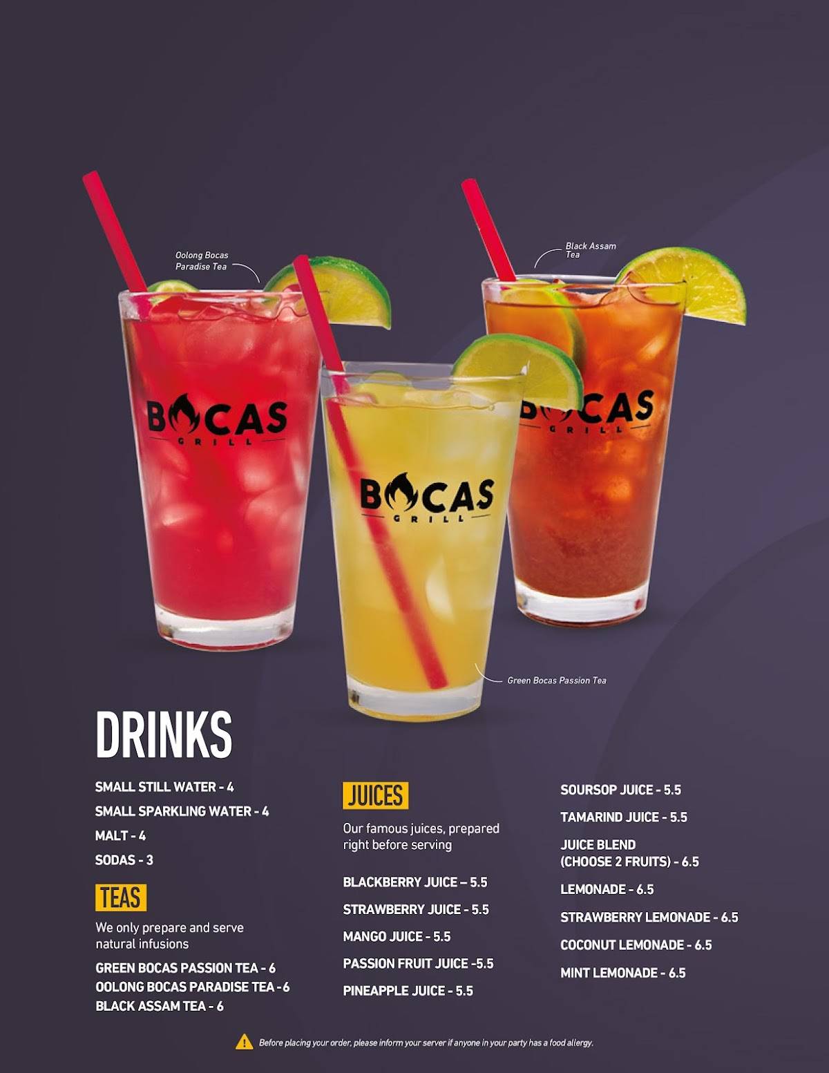 Menu at Bocas Grill Kendall restaurant, The Hammocks