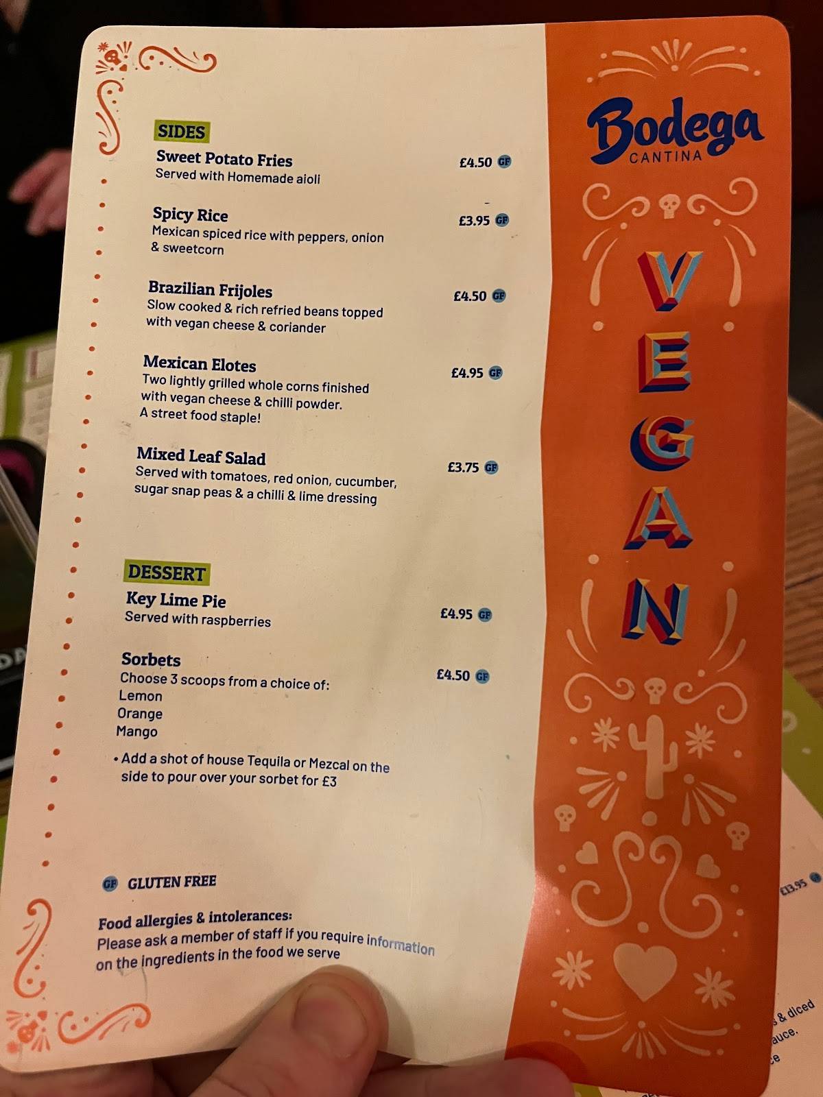 Menu at Bodega Cantina Leicester restaurant, Leicester