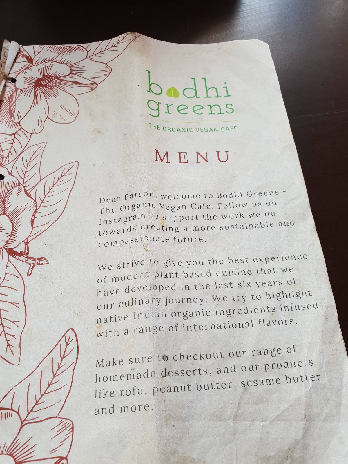 Menu at Bodhi Greens - The Organic Vegan Café by Chef Varun ...