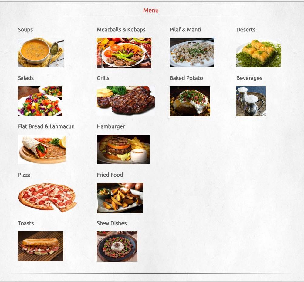 Carta de Bodrum Turkish Restaurant, Dubai