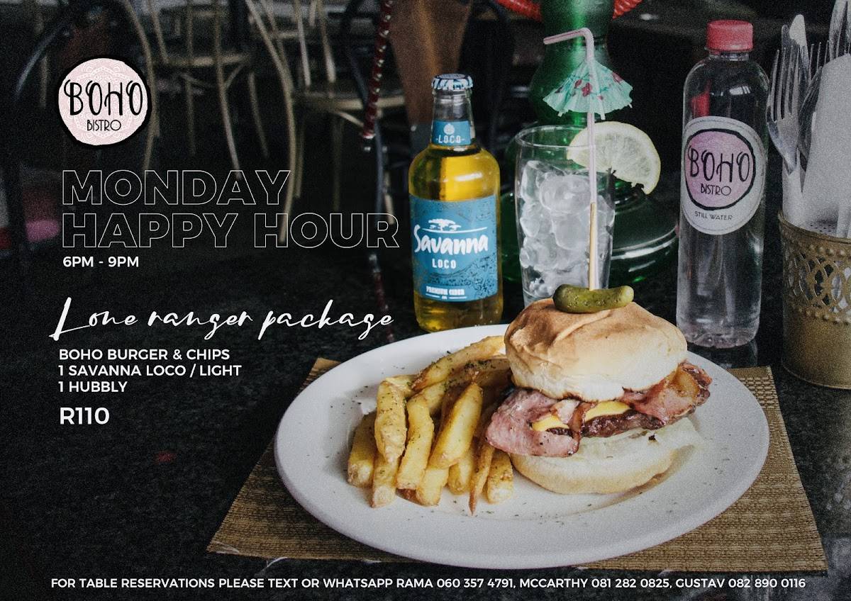 Menu at Boho Bistro restaurant, Bloemfontein