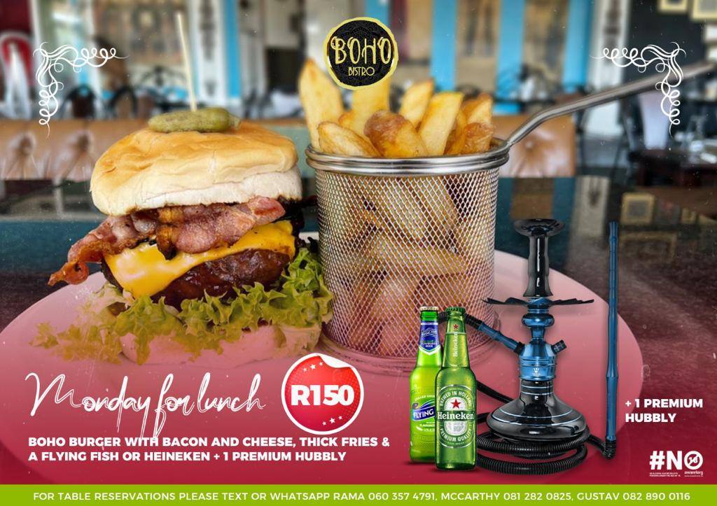 Menu at Boho Bistro restaurant, Bloemfontein