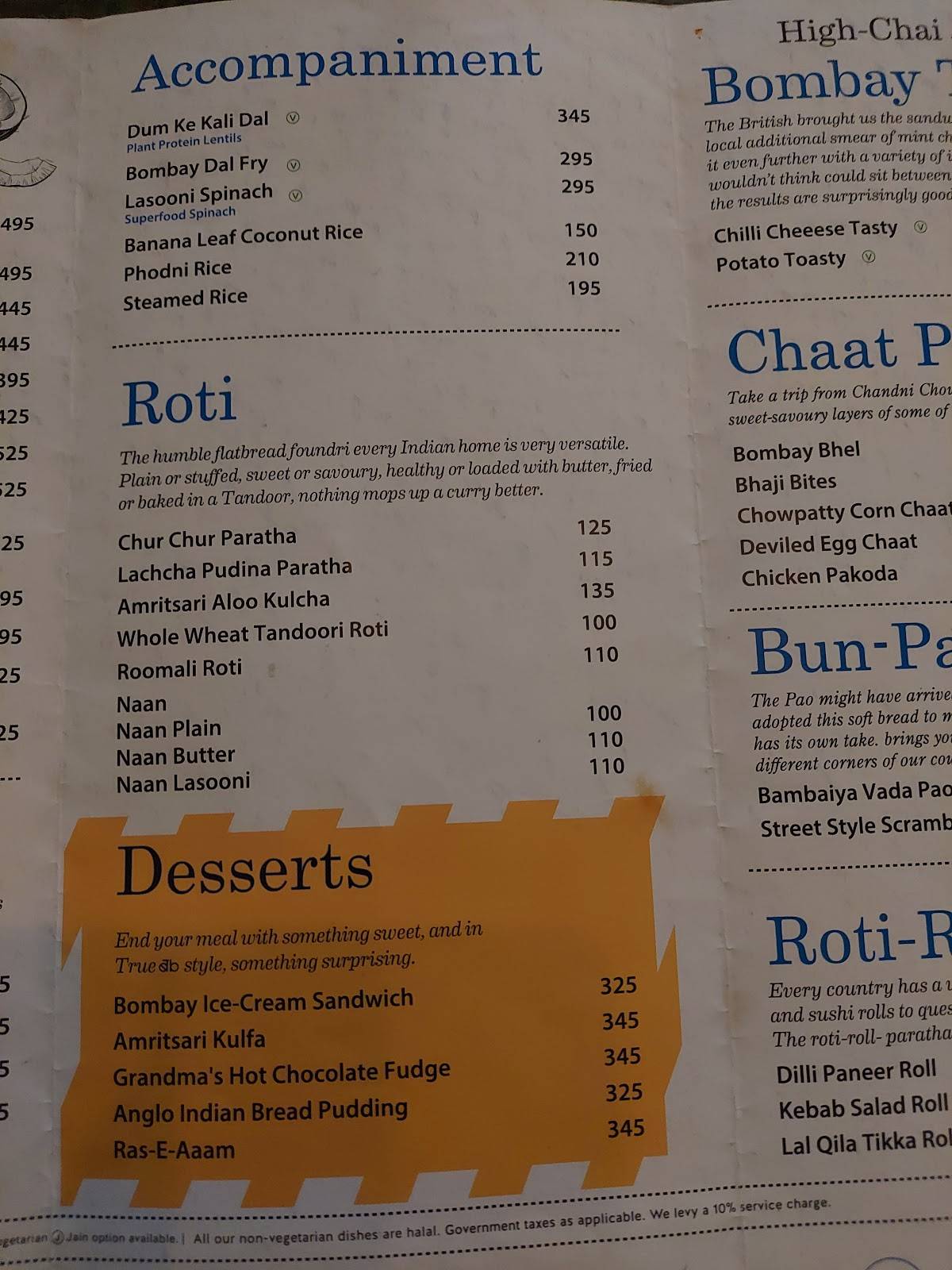 Menu at Bombay Brasserie - Indiranagar, Bengaluru, /B
