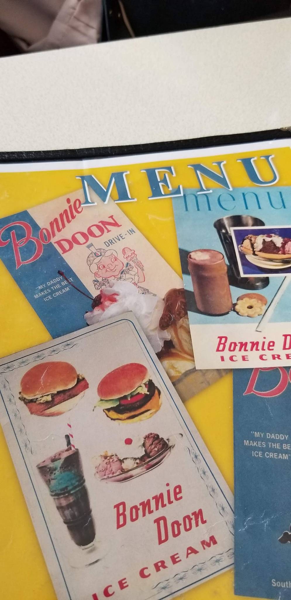 Menu at Bonnie Doon Drive-In restaurant, Mishawaka