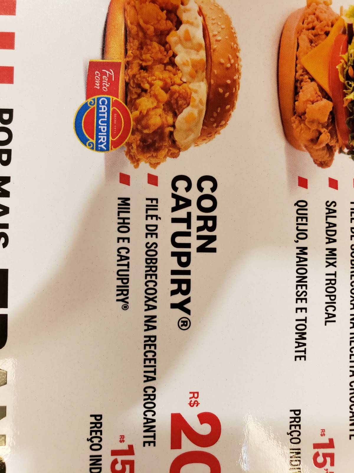 Menu em KFC restaurante, Brasília, 714