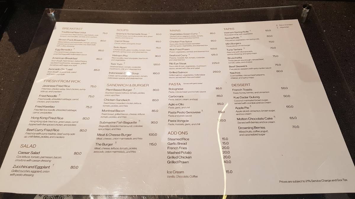Menu at Brown Puck Coffee - Pondok Indah Mall 3 cafe, South Jakarta