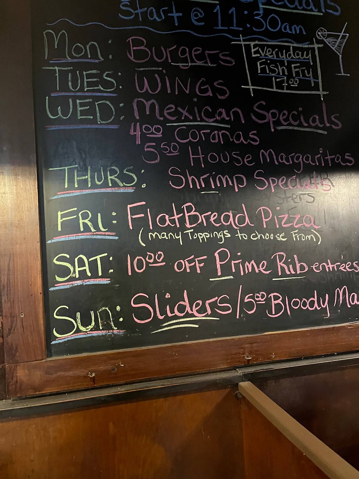 Menu at Buck's Restaurant and Tavern, Rising Sun