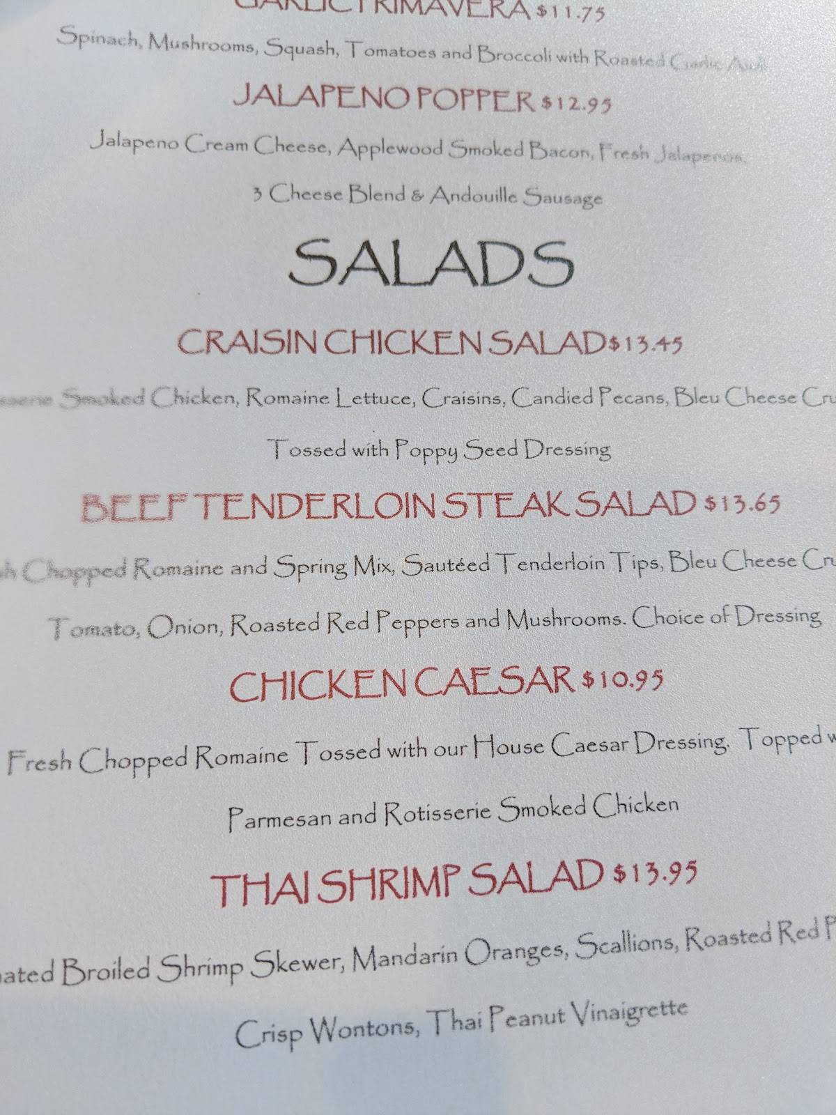 Menu at Buffalo Grill steakhouse, Jamestown, 103 1st Ave S
