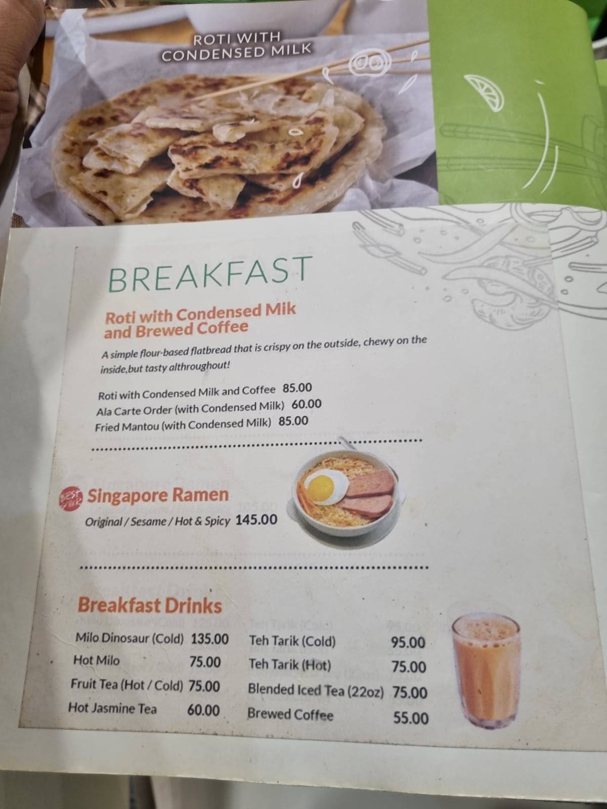 Menu at Bugis Singapore Street Food restaurant, Quezon City, 78 Nicanor ...