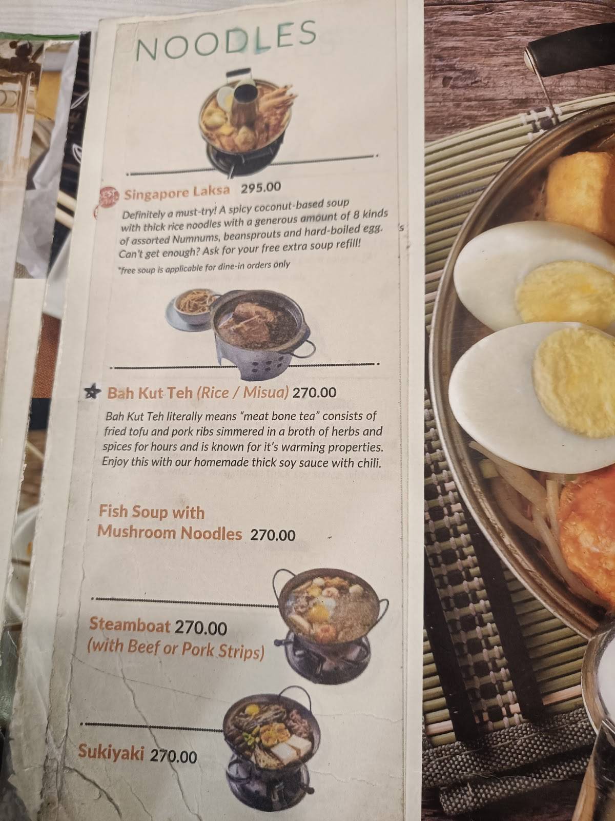 Menu at Bugis Singapore Street Food restaurant, Quezon City, 78 Nicanor ...