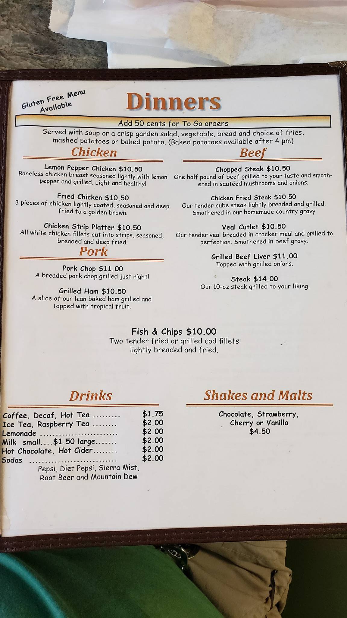 Menu at Beeline Cafe Payson Az, Payson