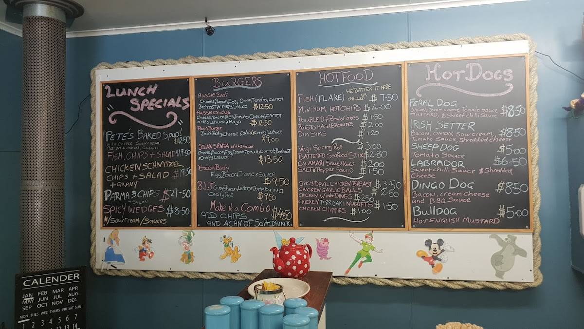 Menu at Cabbage Tree Creek Licensed Cafe & Giftware, Cabbage Tree Creek