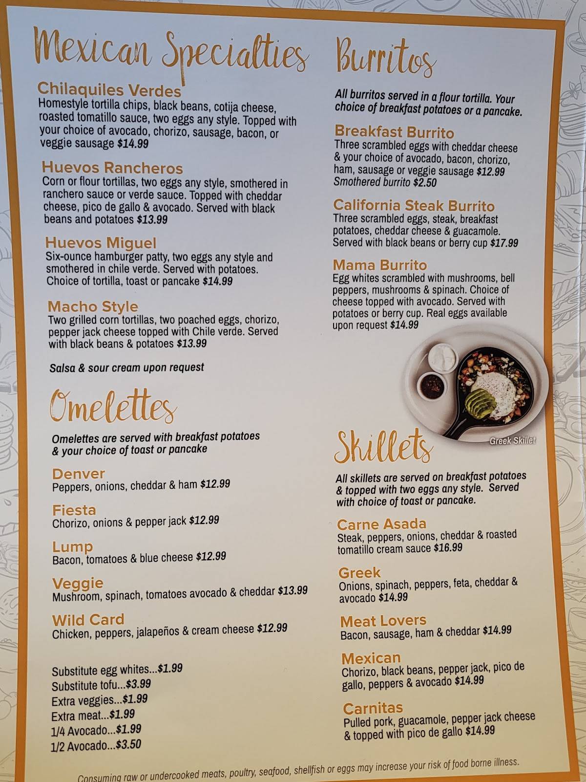 Menu at Eggs In the City restaurant, Salt Lake City, S 2300 E