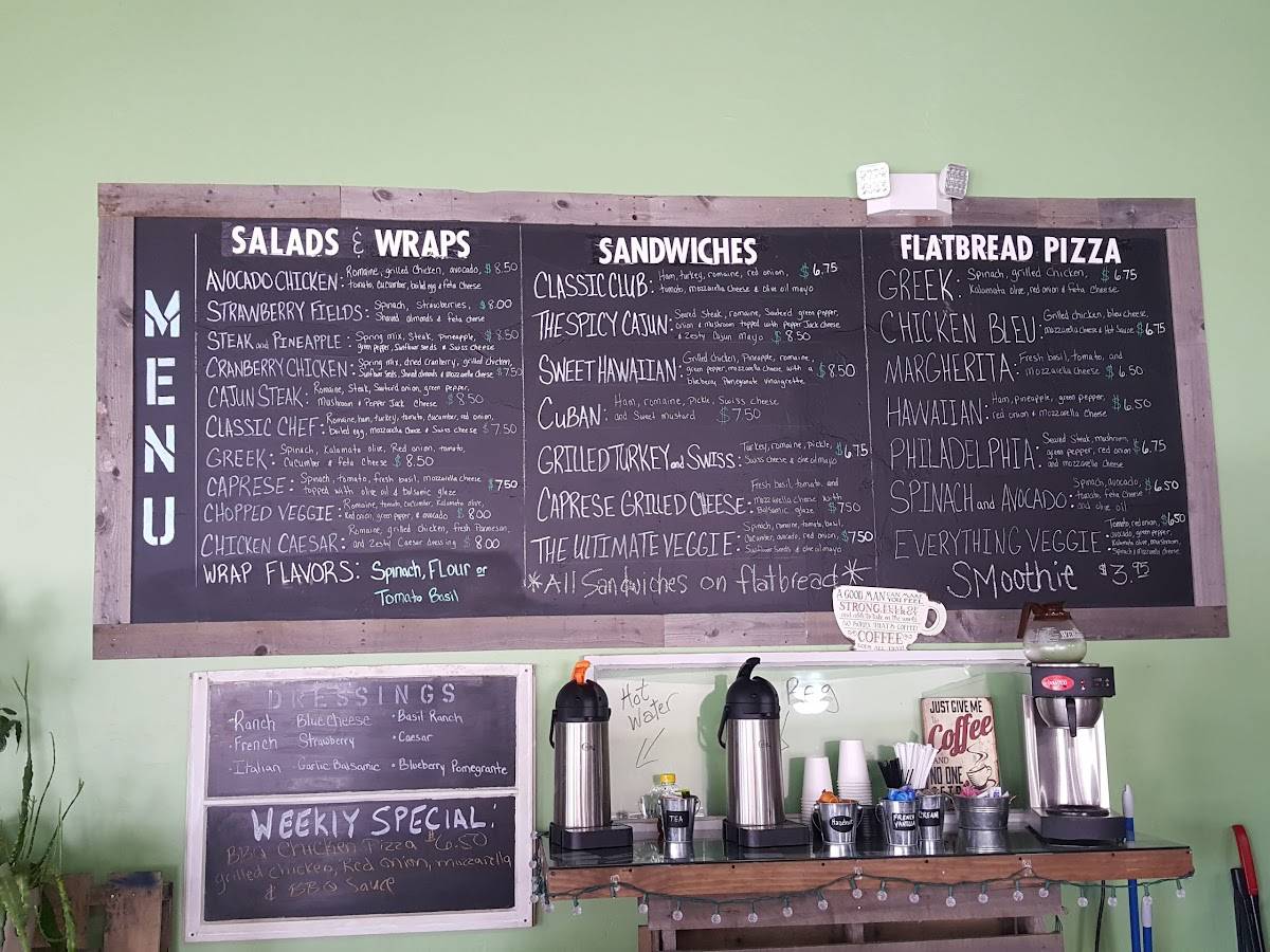 Menu at Cafe Green, Marinette