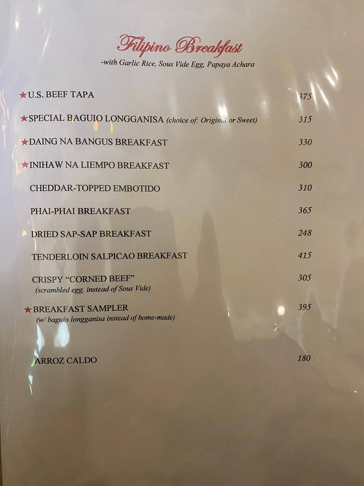 Menu at Cafe Juanita, Pasig, 19 W Capitol Dr