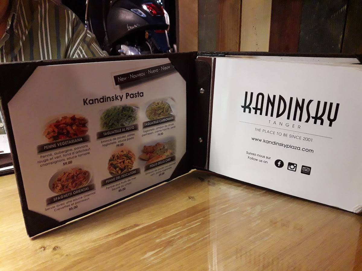 Menu at Café Kandinsky cafe, Tangier