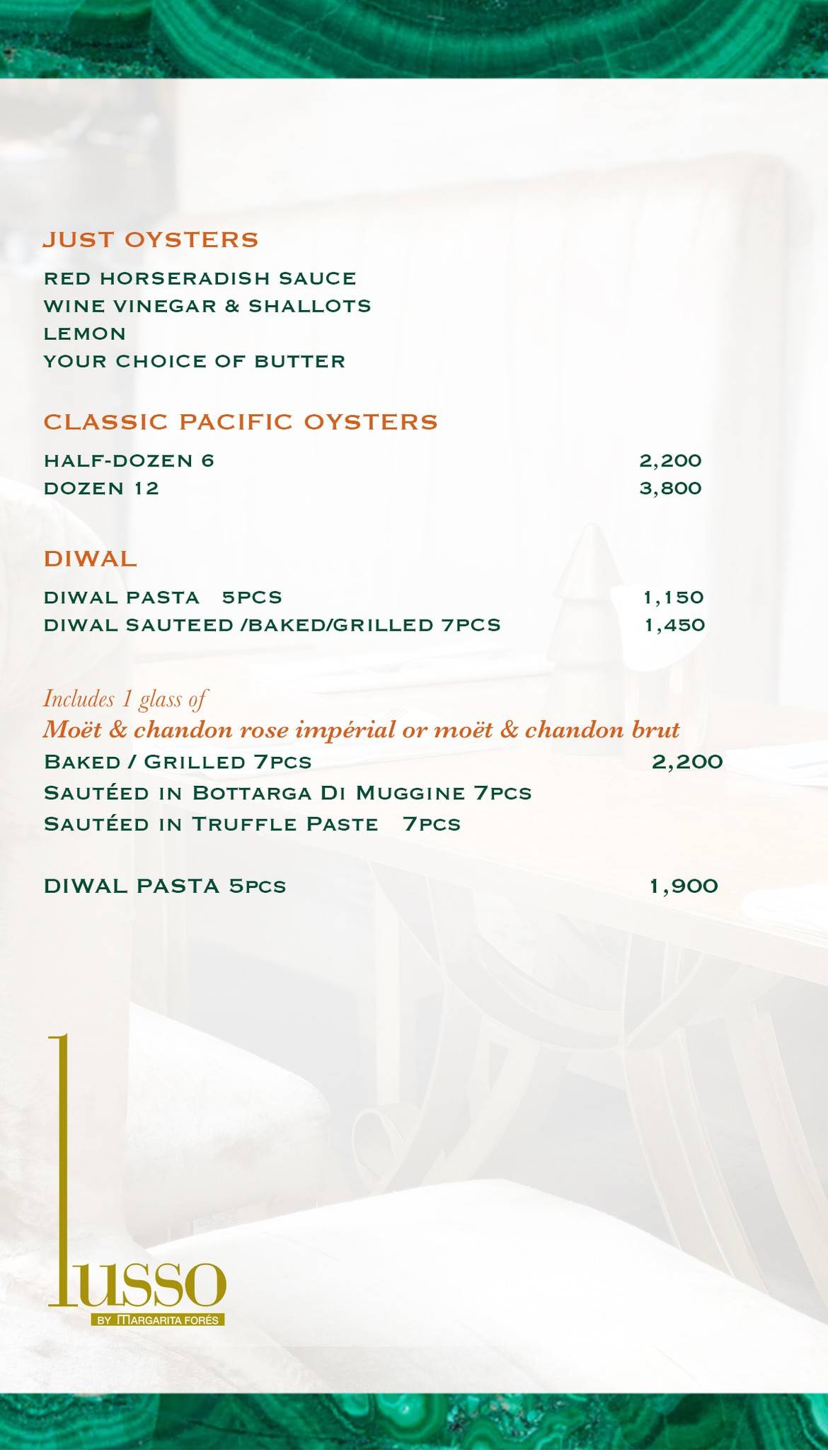 Menu at Lusso cafe, Makati, Legaspi Street