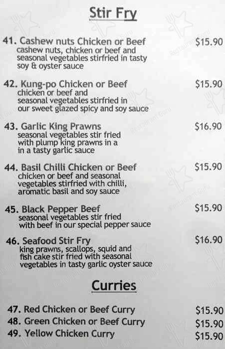 Menu at Meadowbrook Noodle Bar & Asian Cuisine, Loganlea