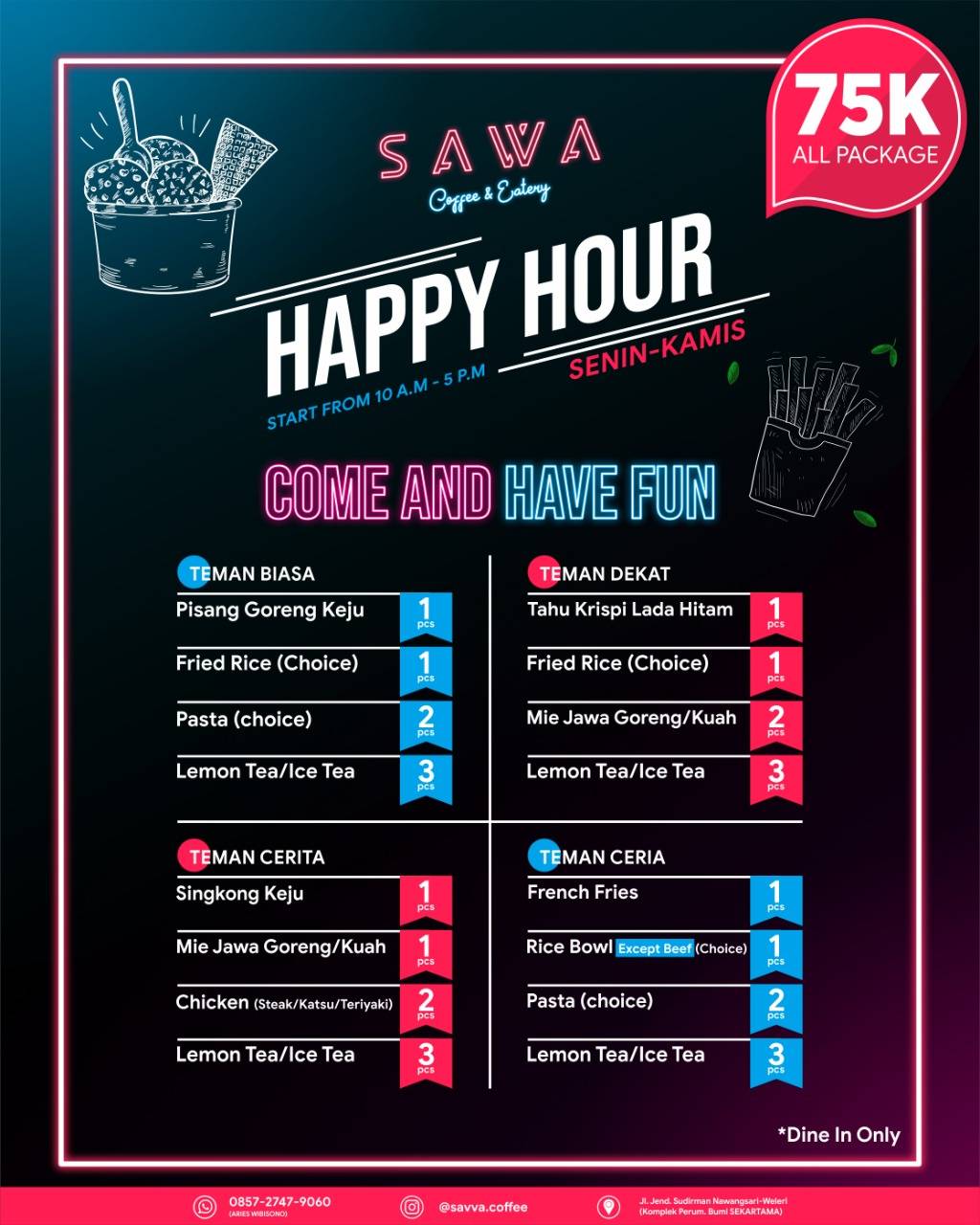 Carta del café SAVVA Coffee & Eatery, Weleri