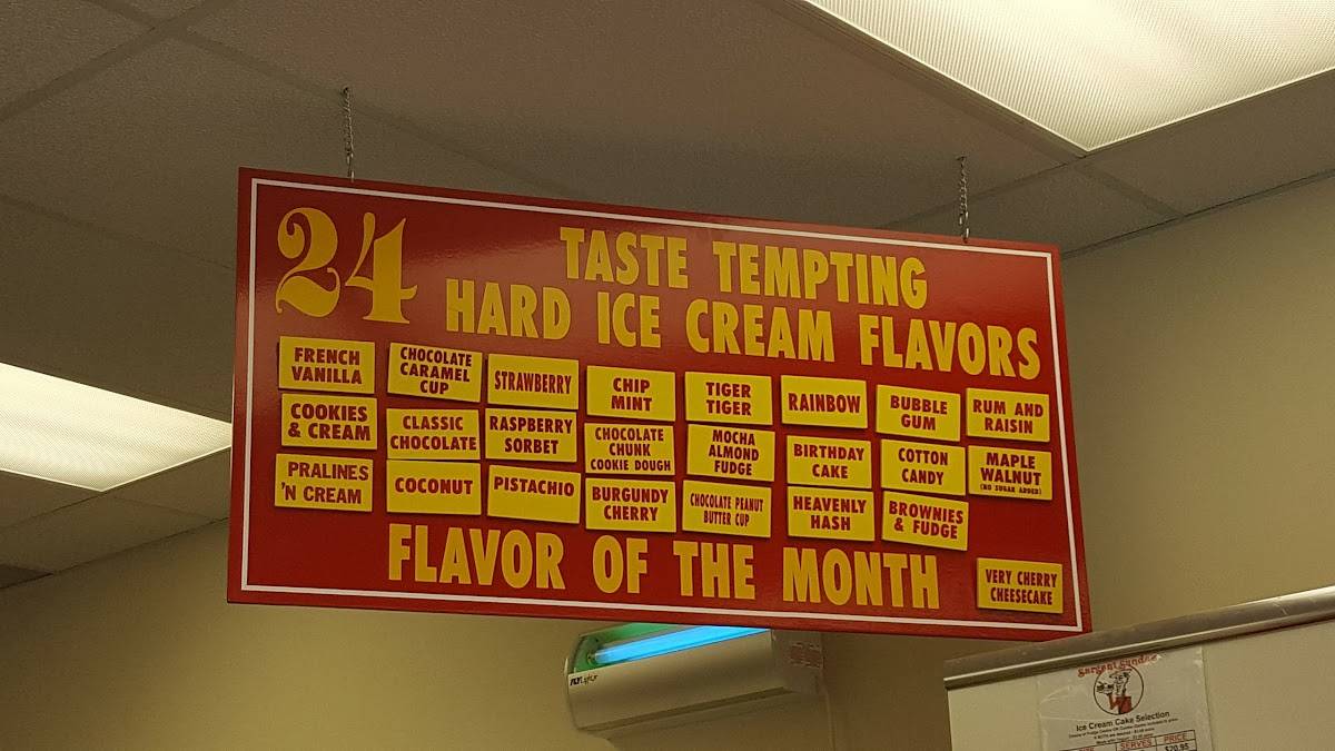 Menu at Sargent Sundae cafe, Winnipeg