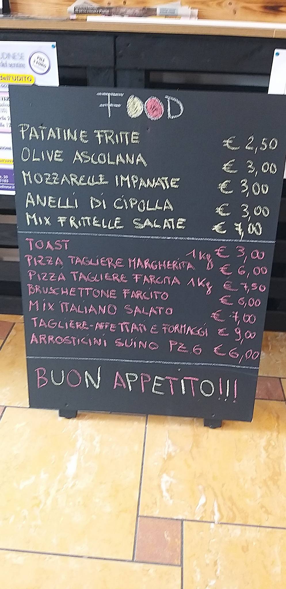 Menu da Caffè Bar 2.0, Lavariano