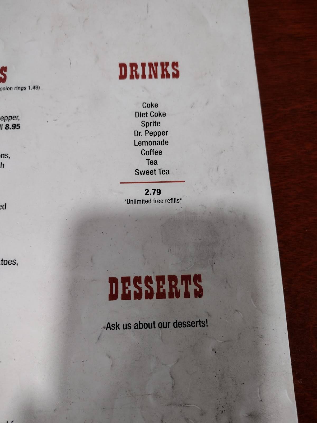 Menu at Calhoun Steakhouse, Jacksonville