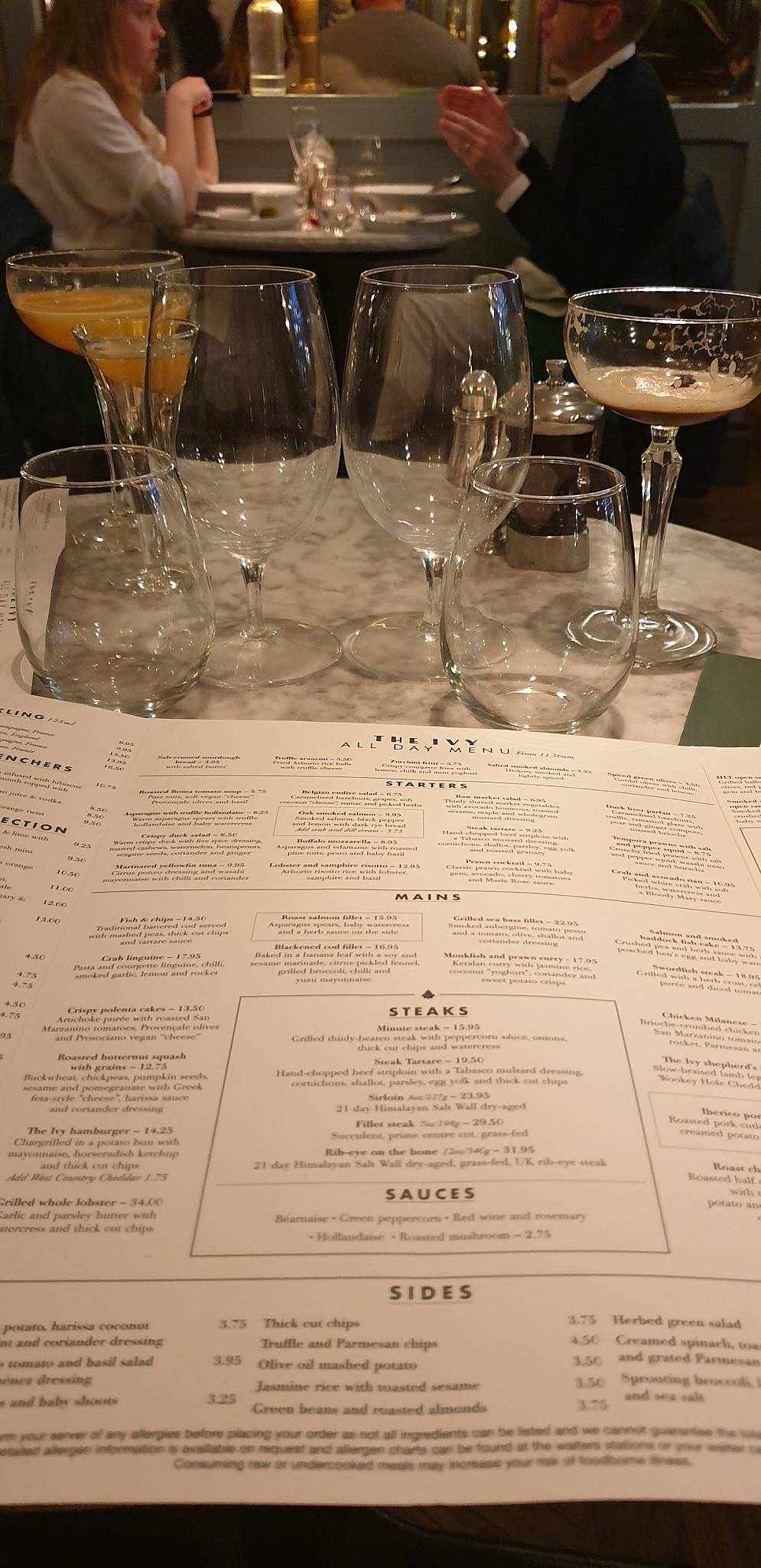 Menu at The Ivy Cambridge Brasserie restaurant, Cambridge