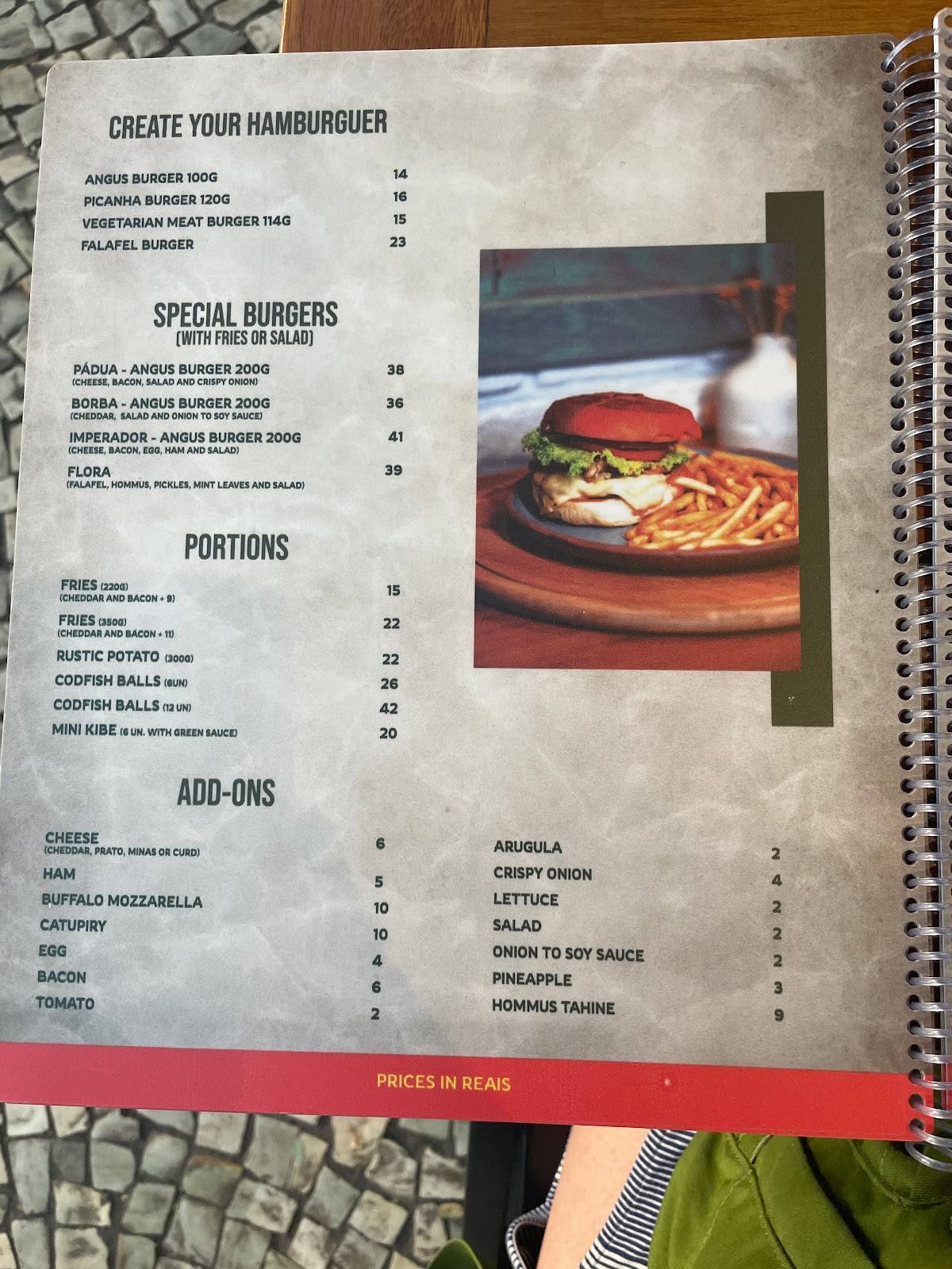Menu em Capitu Café, Rio de Janeiro