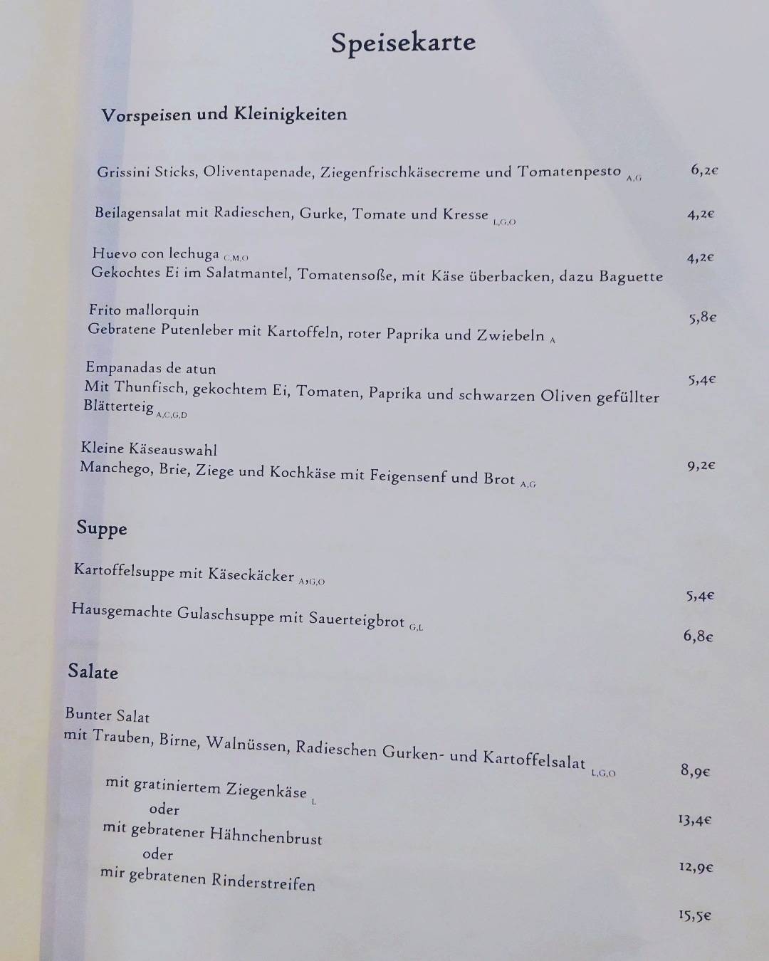 Menu at Capri Blue Grotto pizzeria, Würzburg