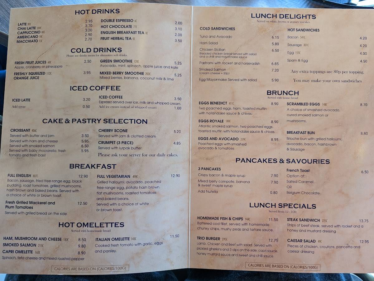 Menu at Capri @ The Vine restaurant, Wakefield