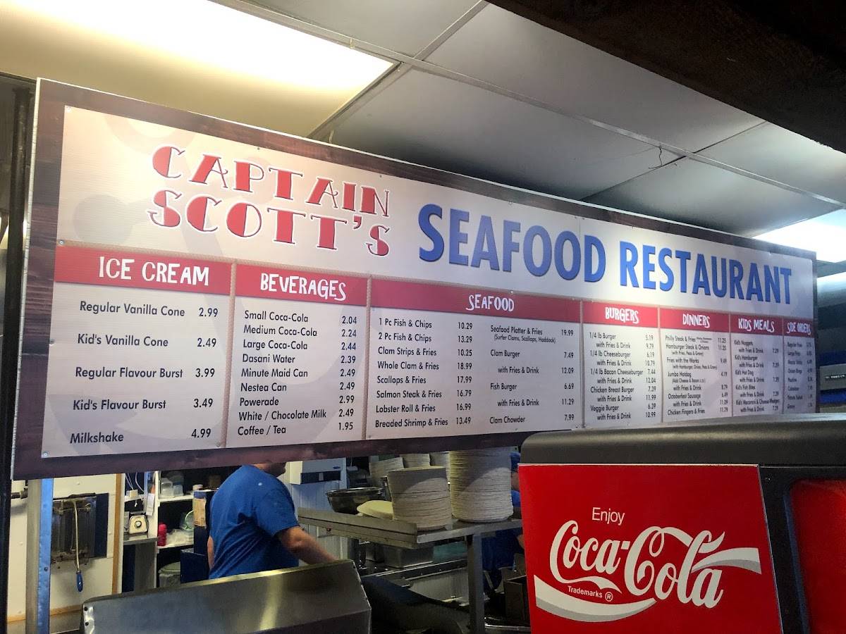 Menu at Captain Scott's Seafood Restaurant, Canada, Cavendish Rd