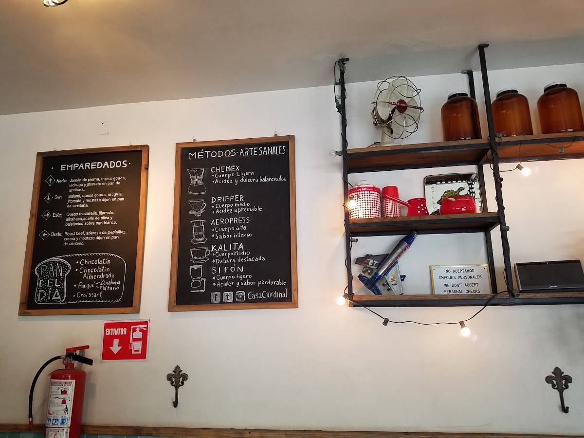 Carta de Cardinal Casa de café Roma, Ciudad de México, Cordoba 132 ...