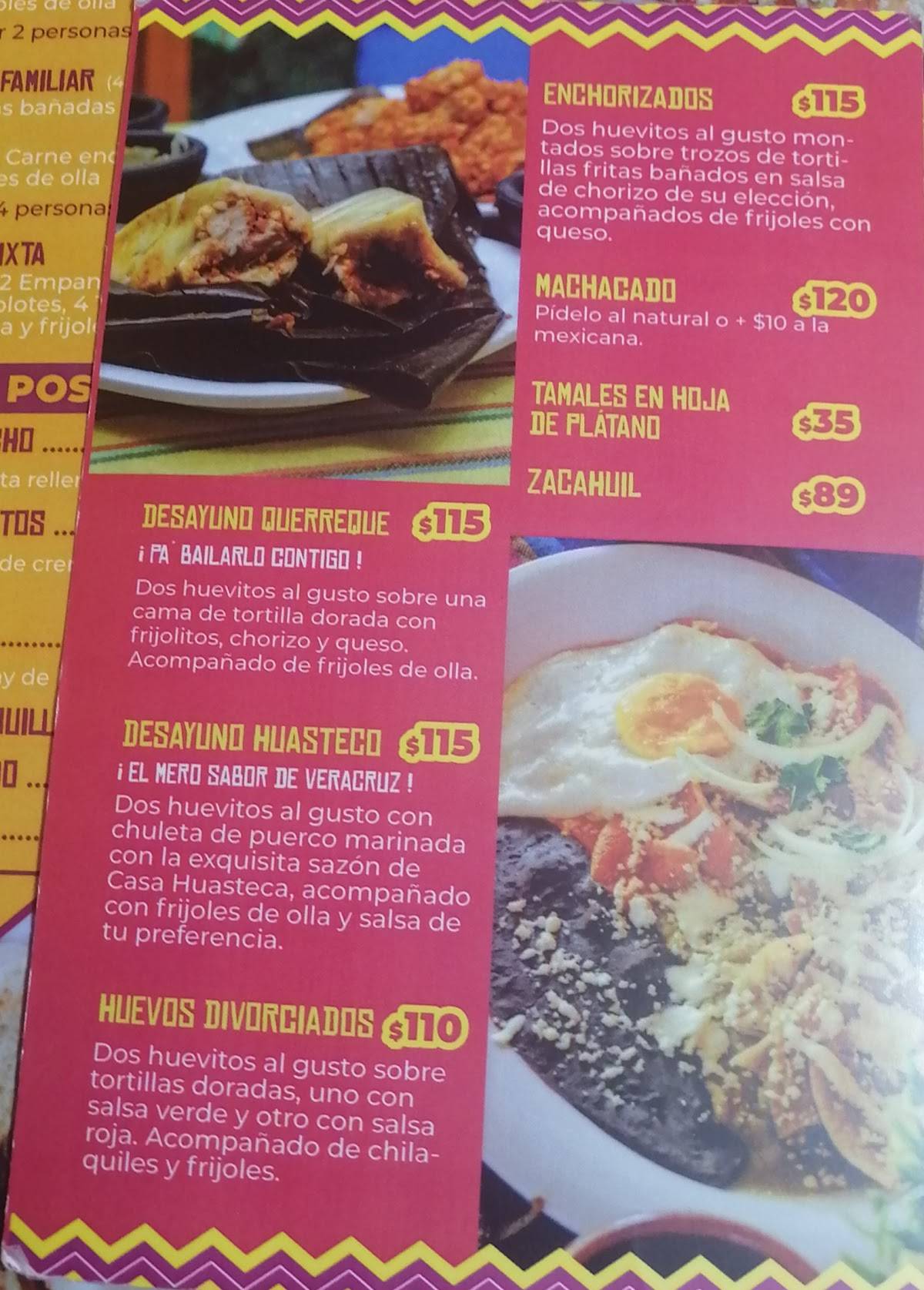 Carta del restaurante Casa Huasteca, San Nicolás del los Garza