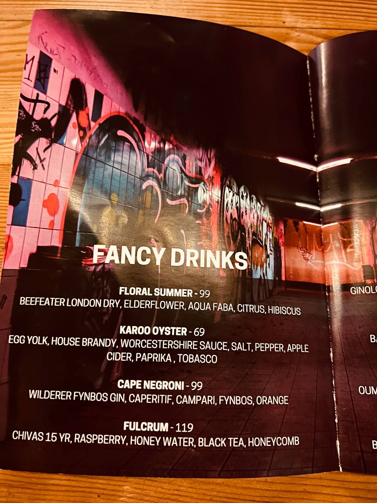 Menu at Cause Effect Cocktail Kitchen pub & bar, Cape Town, The Rocket Shed