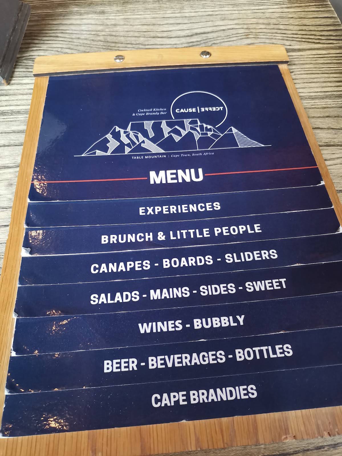 Menu at Cause Effect Cocktail Kitchen pub & bar, Cape Town, The Rocket Shed
