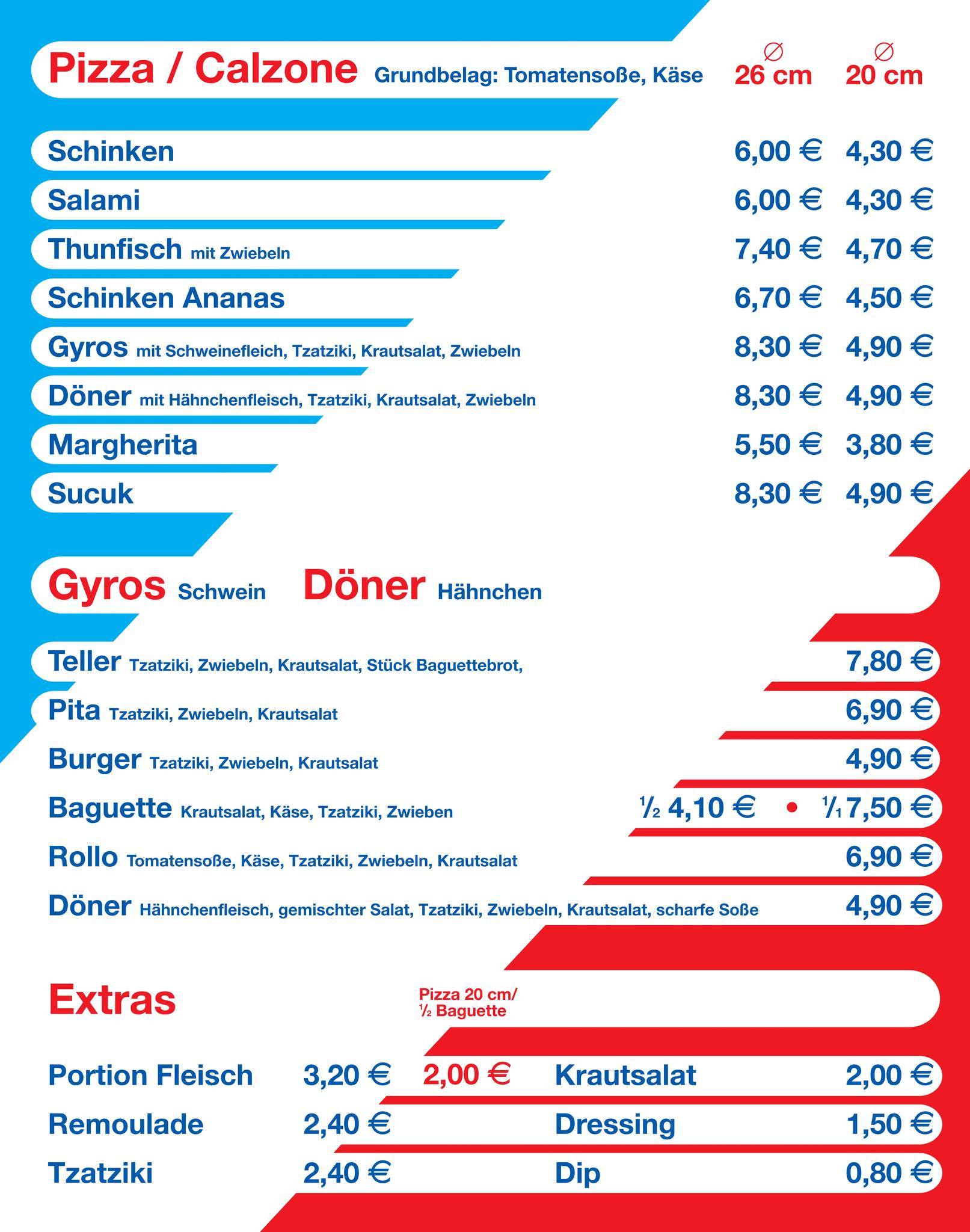 Speisekarte von Cést si bon pizza, Bremerhaven