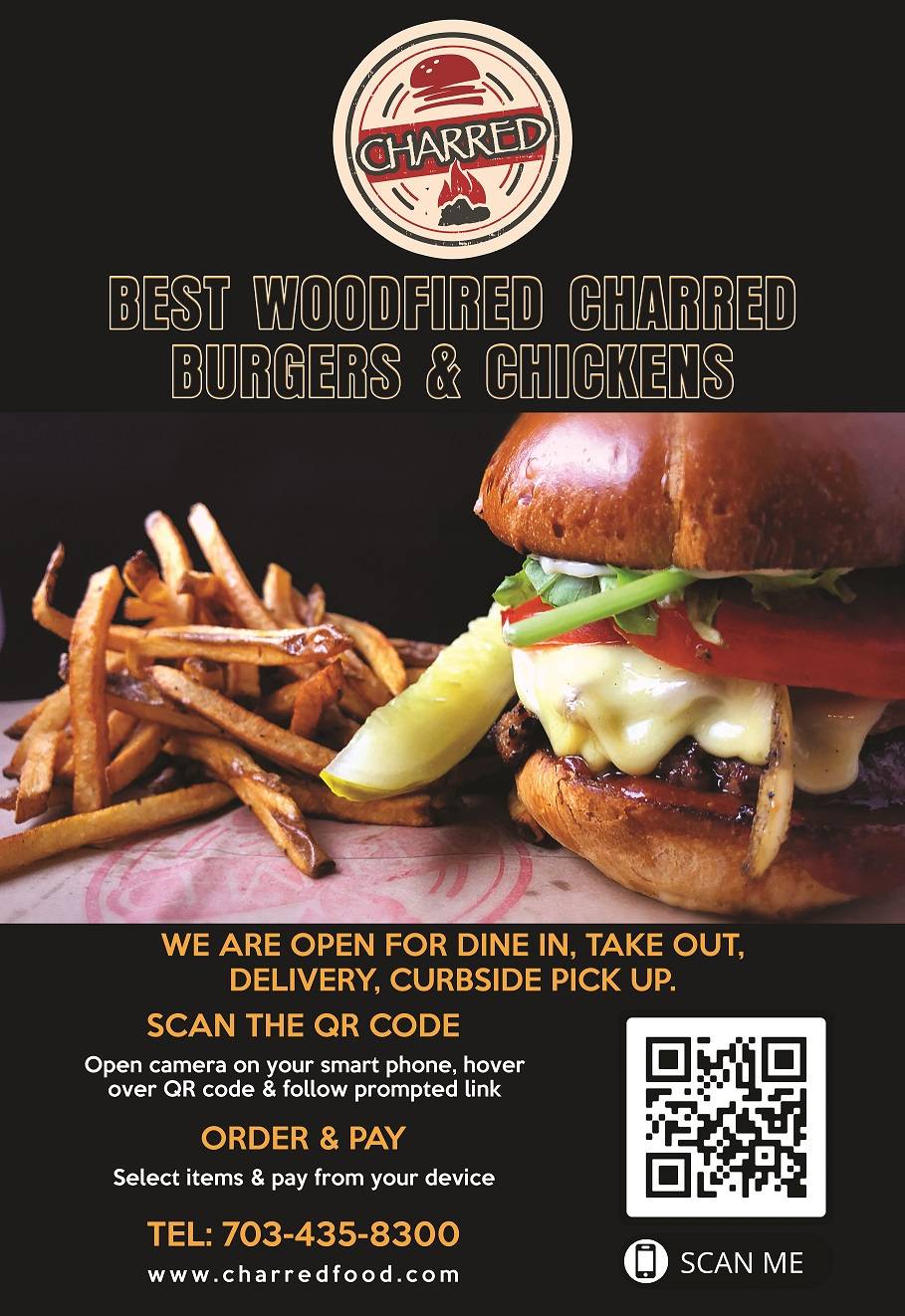 Carta del restaurante Charred Gourmet Burger & Sandwich, Herndon