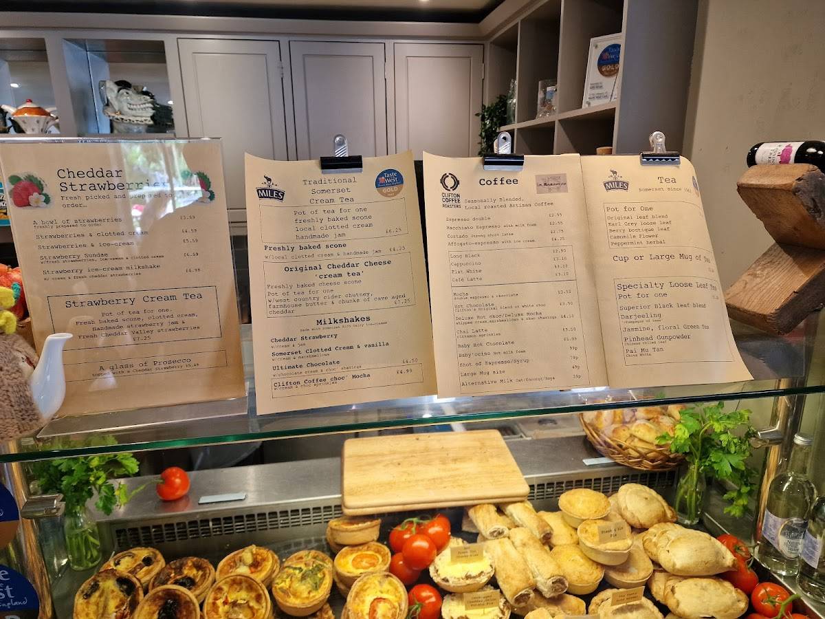 Menu at Cafe Gorge, Cheddar